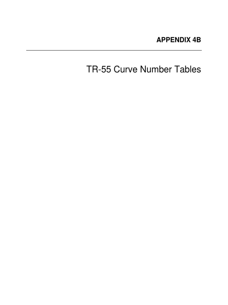 TR-55 Curve Number Tables Overview | PDF | Grazing | Surface Runoff
