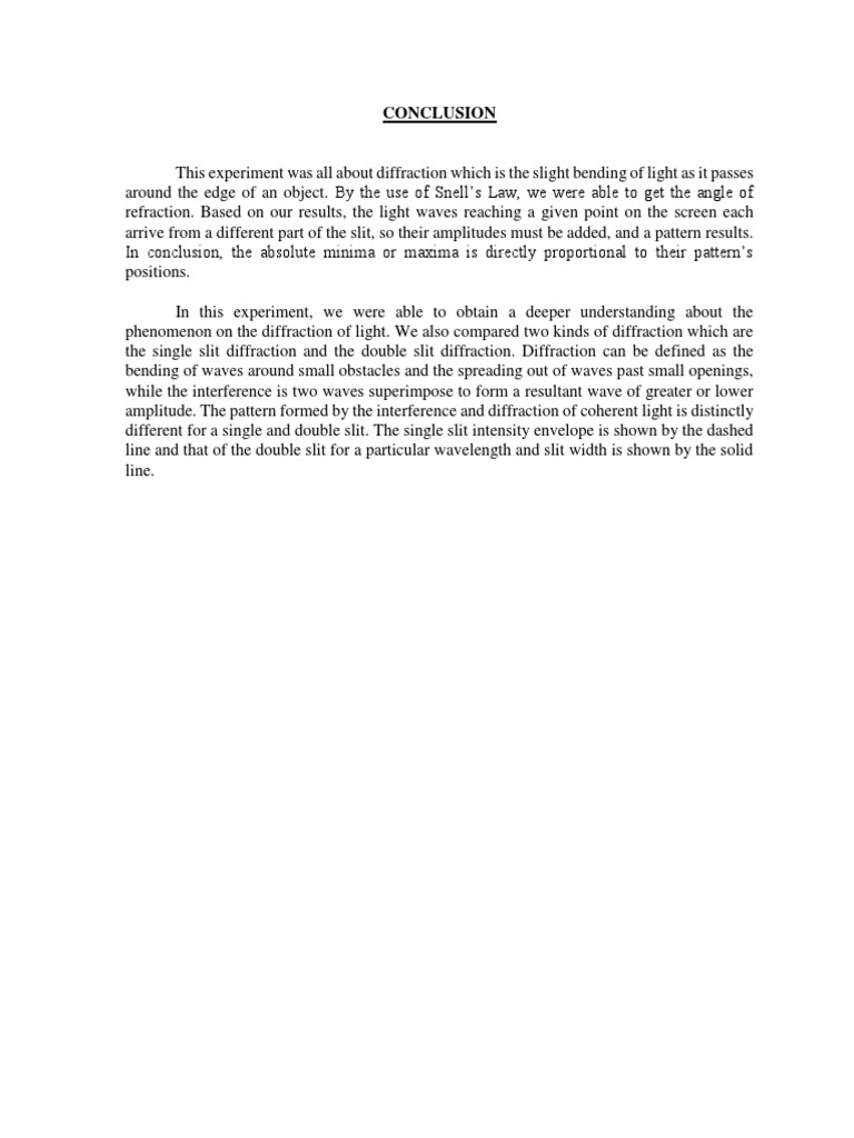 Conclusion | PDF | Diffraction | Interference (Wave Propagation)