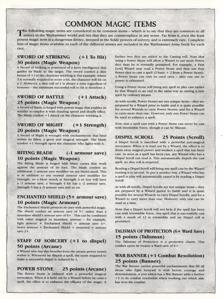 Common Magic Items | PDF