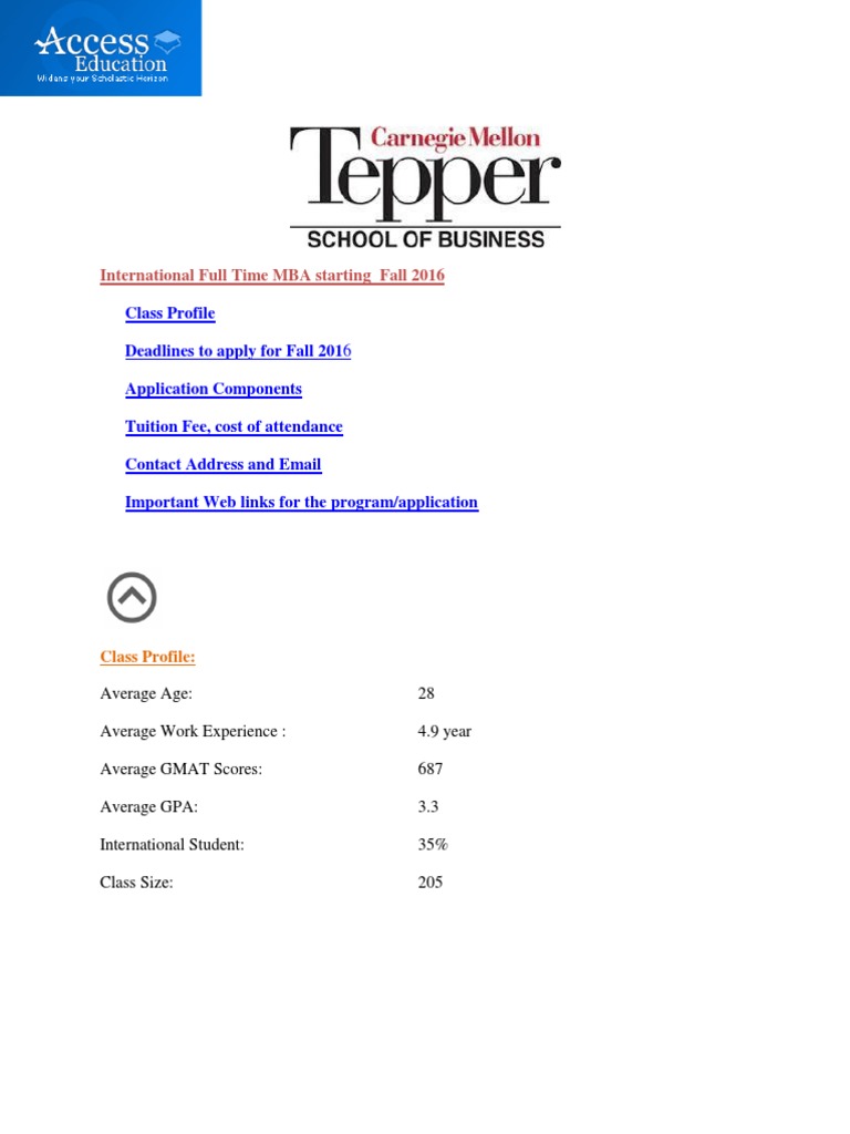 Carnegie Mellon University Tepper - MBA | PDF | Graduate Management ...