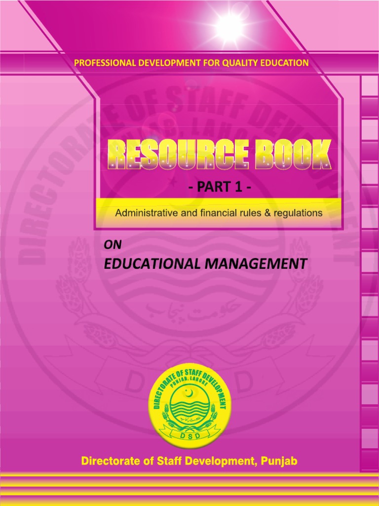 Resource Book On Educational Management - Part 1 Sample | PDF