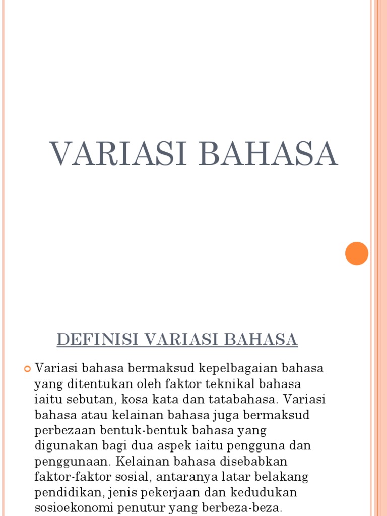 Variasi Bahasa | PDF