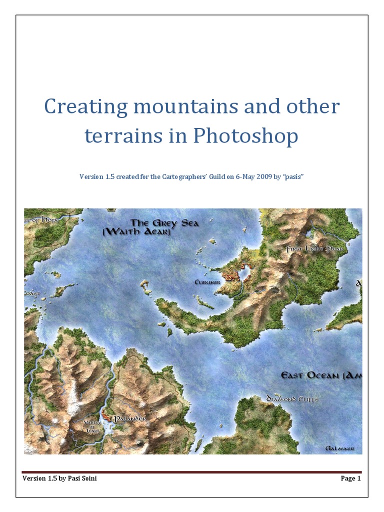 Creating Mountains and Other Terrains in Photoshop v1.5 PDF | PDF | Texture Mapping | Mountains