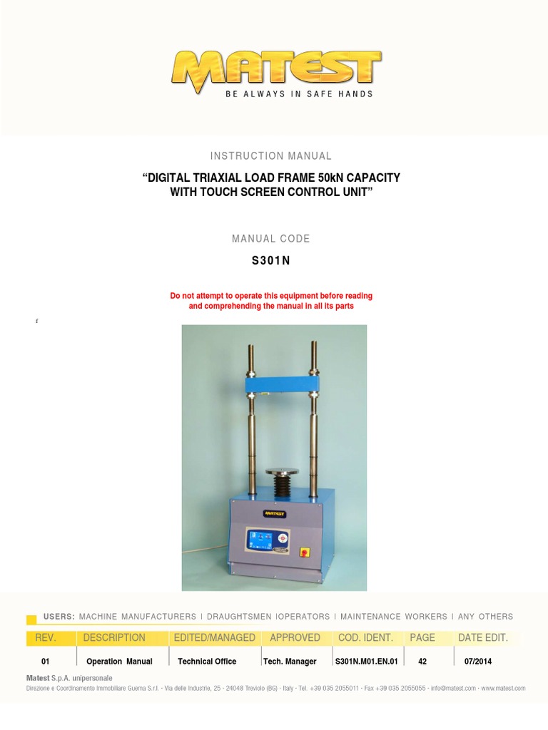 Prensa Digital Triaxial-MATEST | PDF | Safety | Electrical Connector
