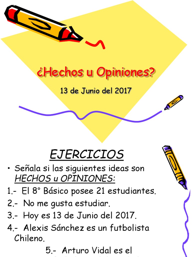 Diferenciar Hechos de Opiniones: Ejercicios | PDF | Chile | Deportes