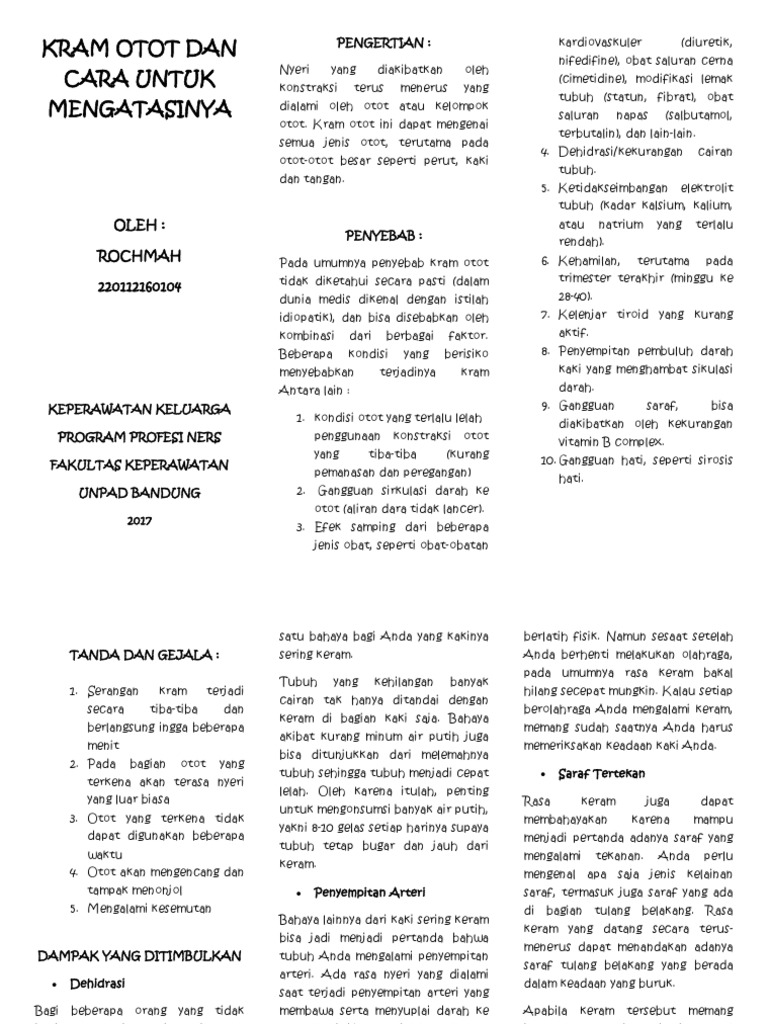 Kram Otot Dan Cara Untuk Mengatasinya | PDF