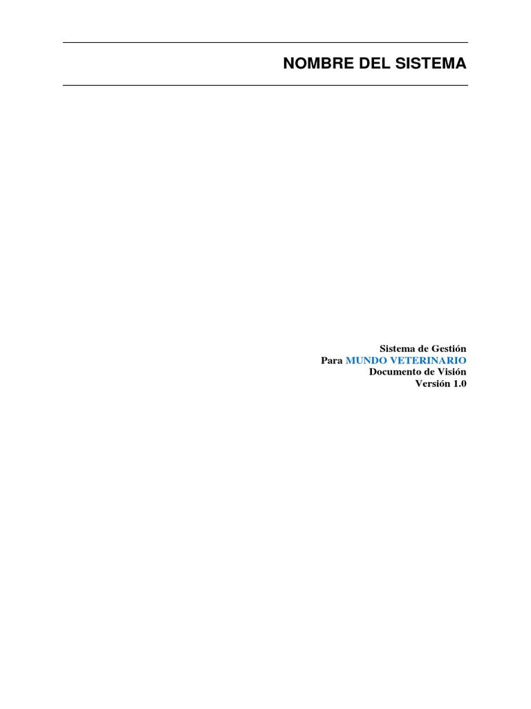 Plantilla Documento Vision | PDF | Caso de uso | Software