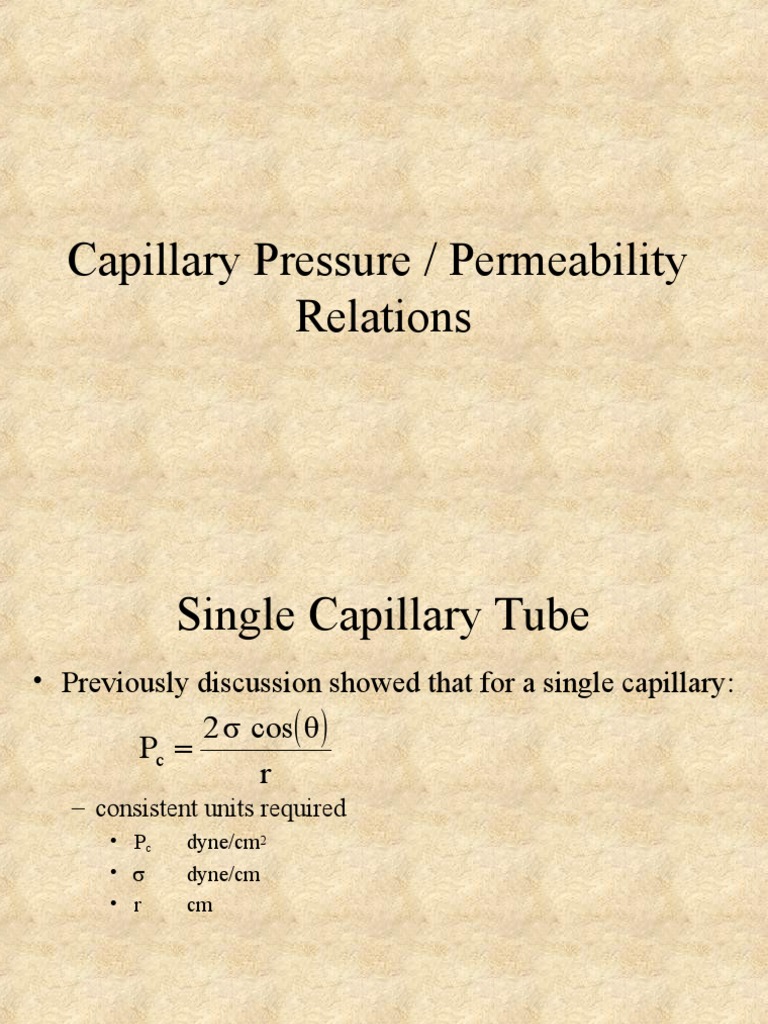 Capillary Pressure / Permeability Relations | PDF | Permeability (Earth ...