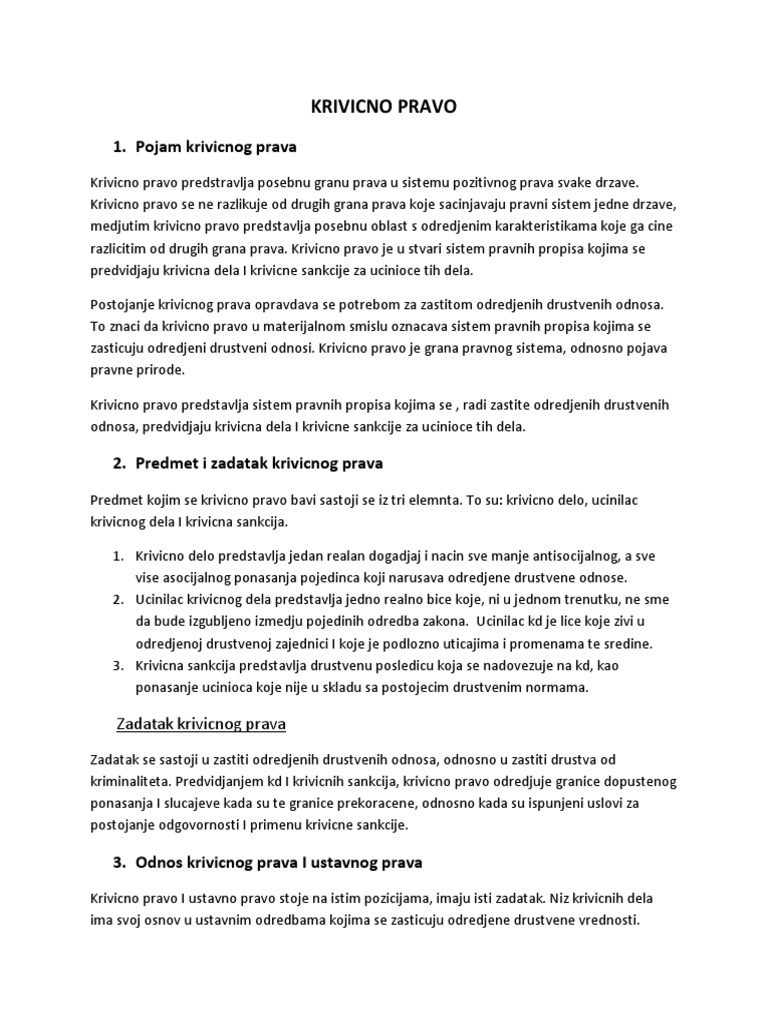 Krivicno Pravo Opsti Deo | PDF