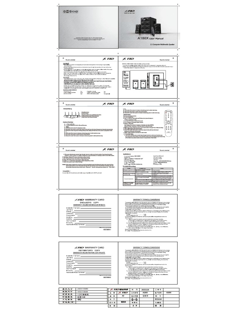 A180X Manual | PDF