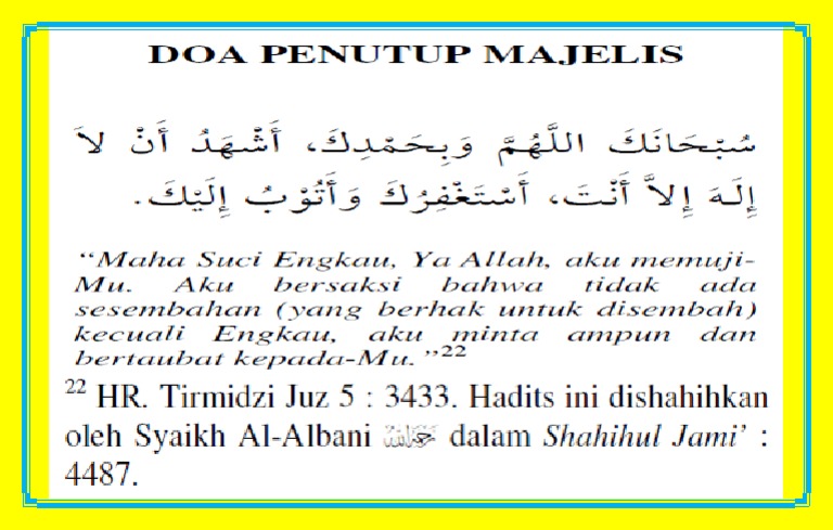 Doa Penutup Majlis | PDF