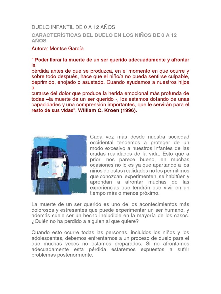 Duelo Infantil: Guía por Edades | PDF | Dolor | Sufrimiento