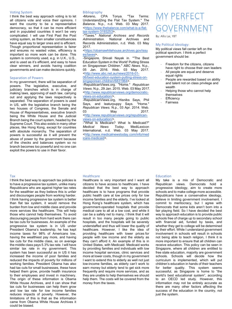 My Perfect Government Leaflet | PDF | Medicaid | Taxes
