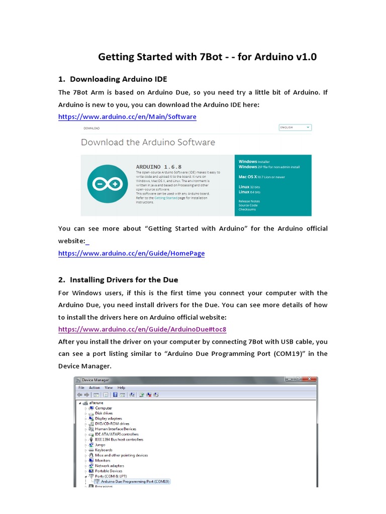 Getting Started With 7bot v1.0 | Download Free PDF | Arduino | Zip (File Format)