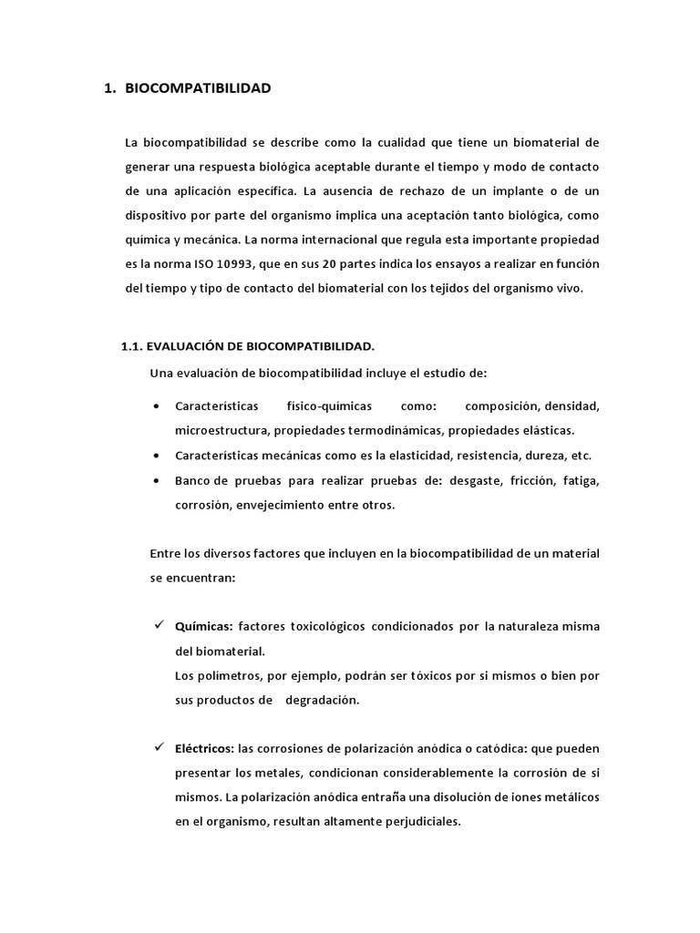 Biocompatibilidad II | PDF | Alergia | Inflamación
