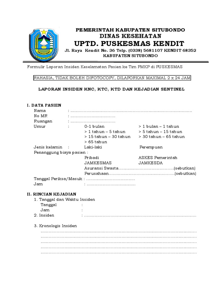 9 1 1 Ep 5 Baru Format Pelaporan KTD KPC Dan KNC | PDF