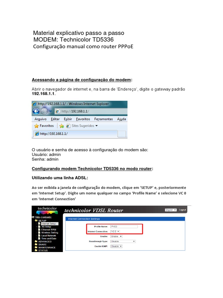 Manual Technicolor TD5336 - VDSL PDF | PDF