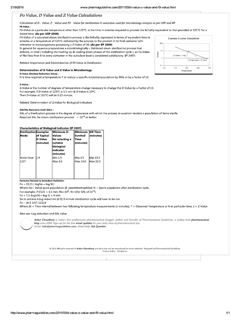 D Value Z Value And F0 Value Pdf