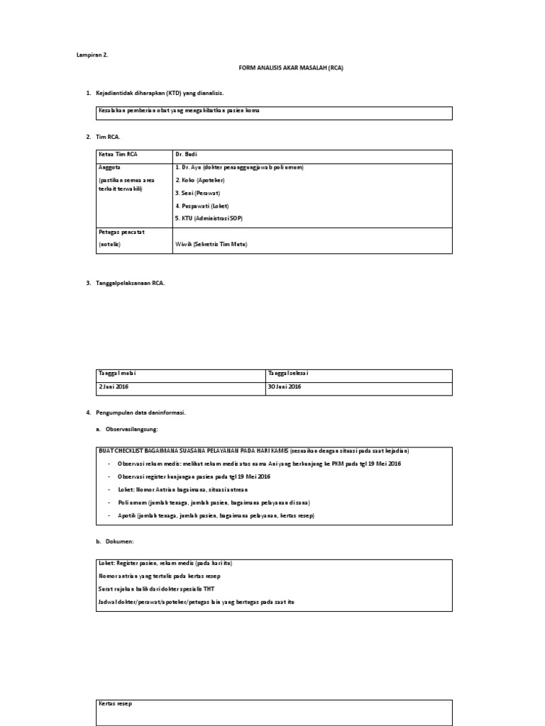 Contoh Rca | PDF