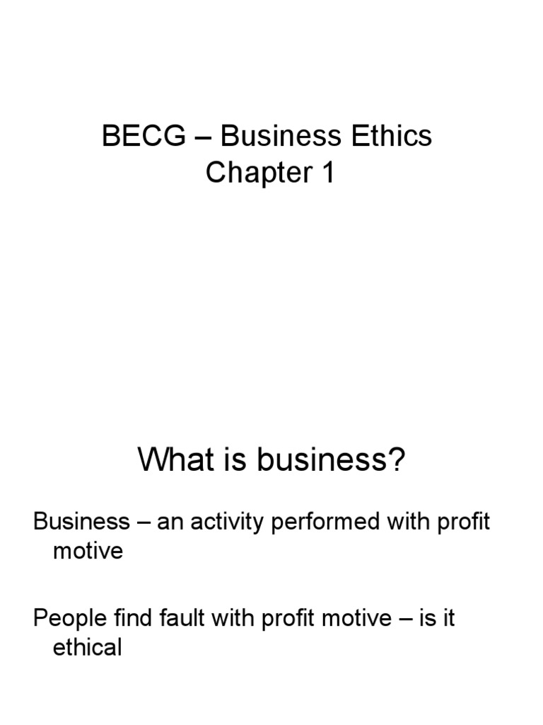 BECG - Business Ethics | PDF | Crime & Violence | Justice