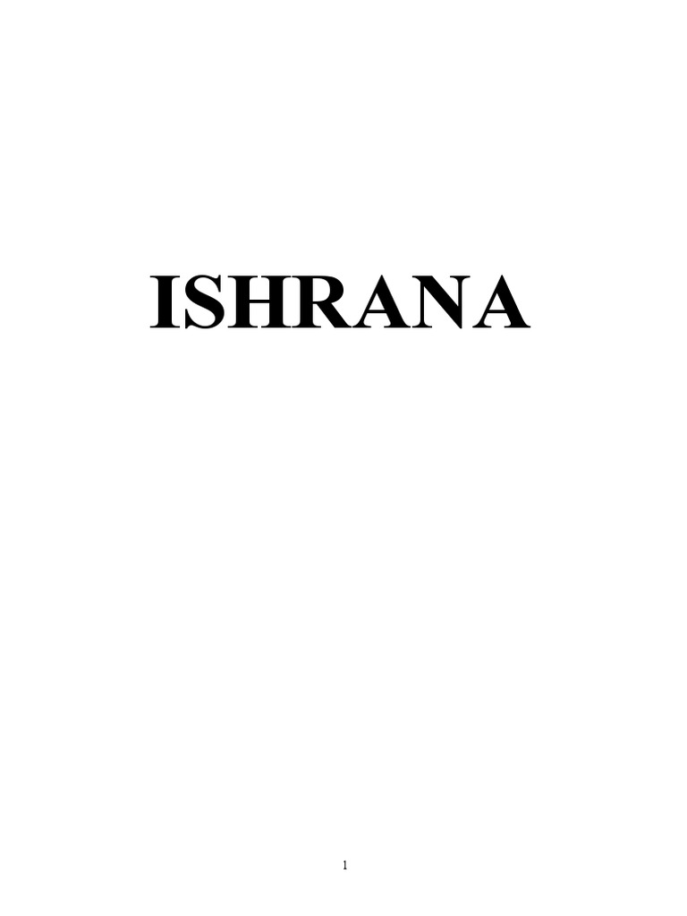 ISHRANA | PDF
