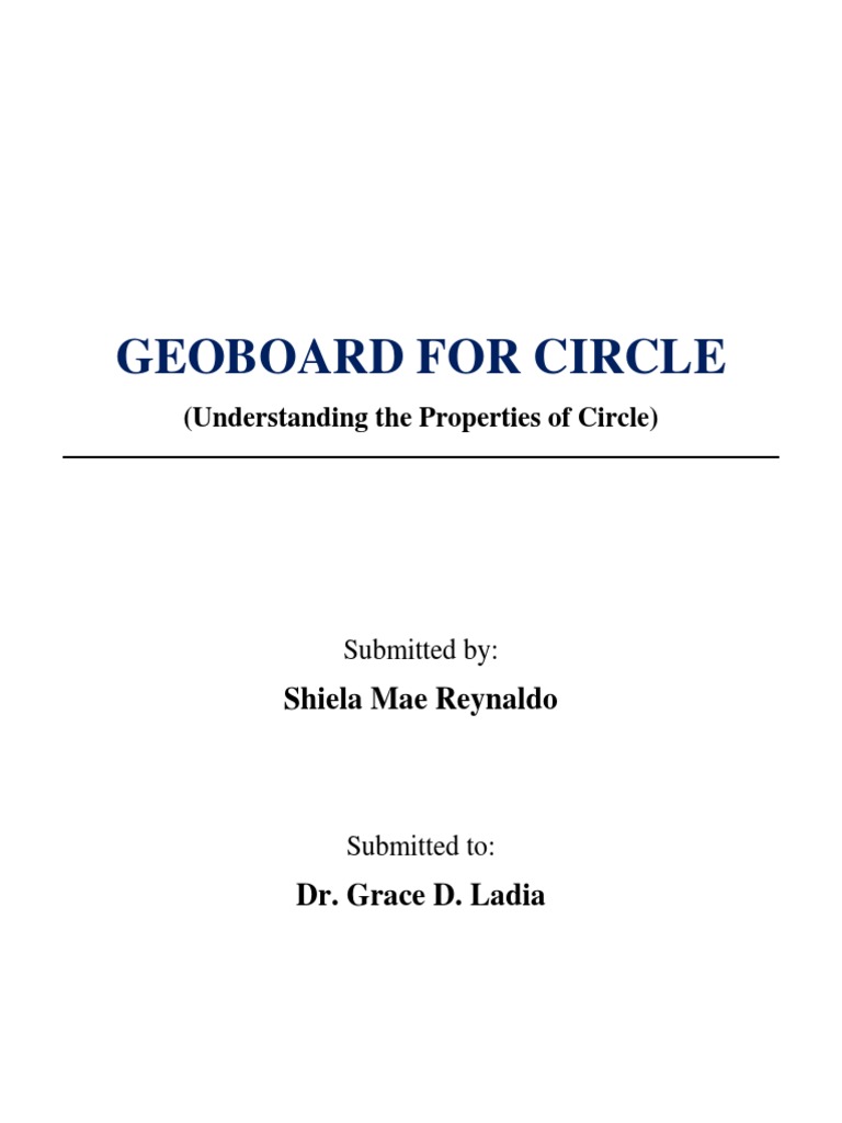 Geoboard For Circle: (Understanding The Properties of Circle) | PDF ...