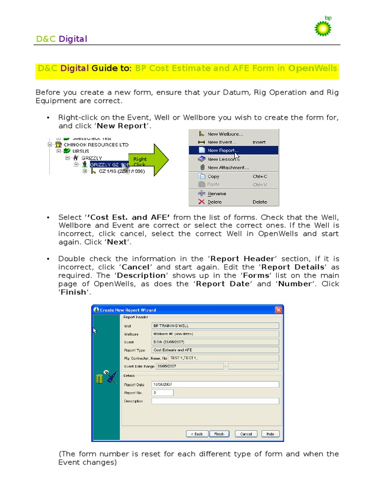 Cost Estimate AFE Report | PDF | Spreadsheet | Computing