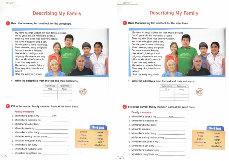 Describing My Family | PDF