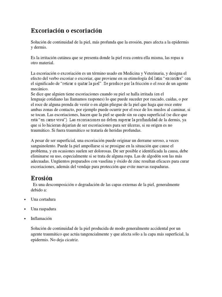 Excoriación o Escoriación | PDF