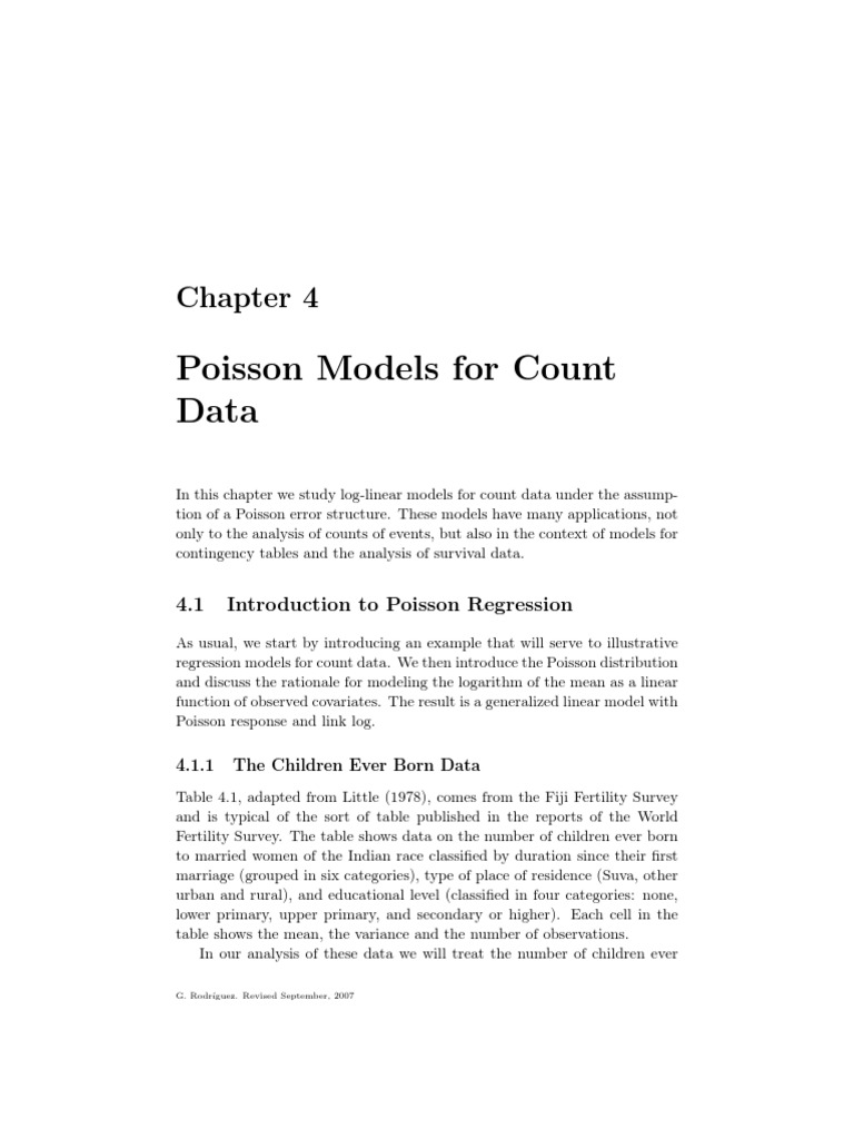Poisson Regression Models PDF | PDF | Logistic Regression | Poisson ...