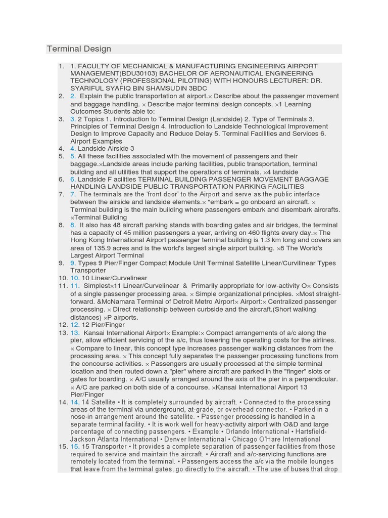 Airport Terminal Design | PDF | Airport | Airport Security