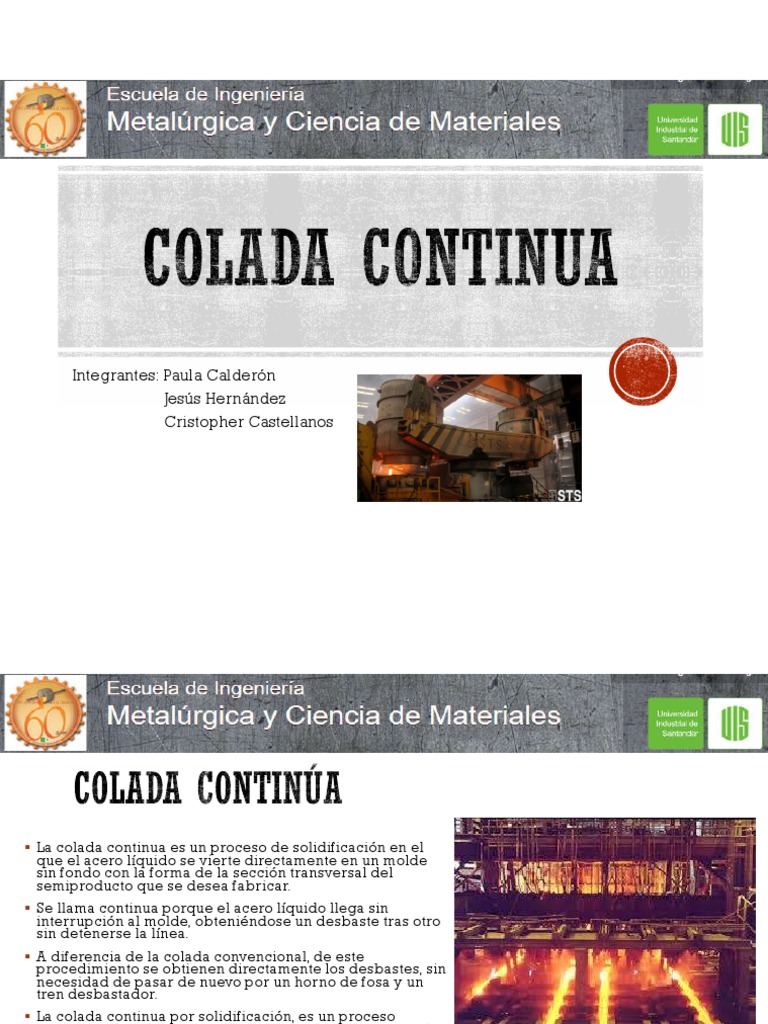 Colada Continua: Proceso y Ventajas | PDF | Acero | Rieles