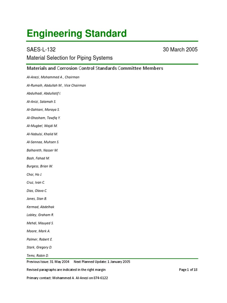 Engineering Standard | PDF | Pipe (Fluid Conveyance) | Corrosion