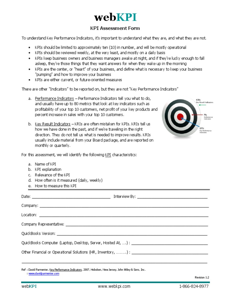 KPI Assessment Form | Performance Indicator | Accountability