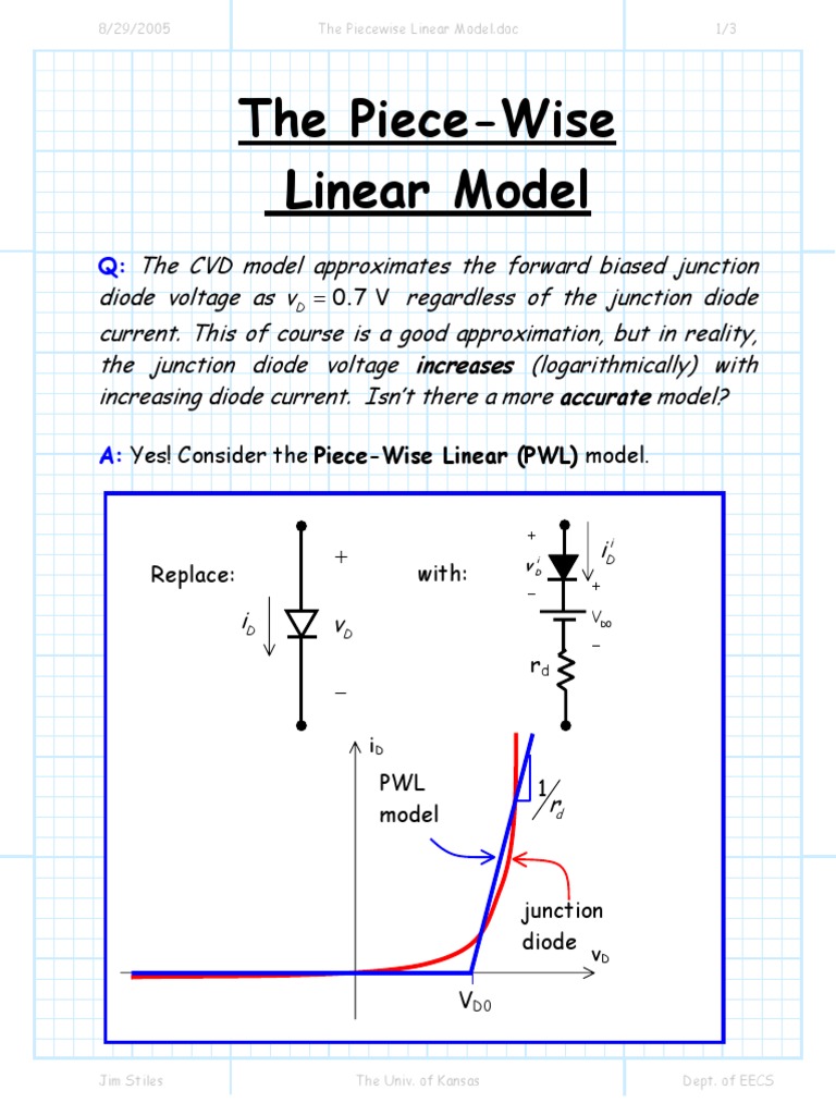 The Piecewise Linear Model | PDF | Diode | Electrical Network