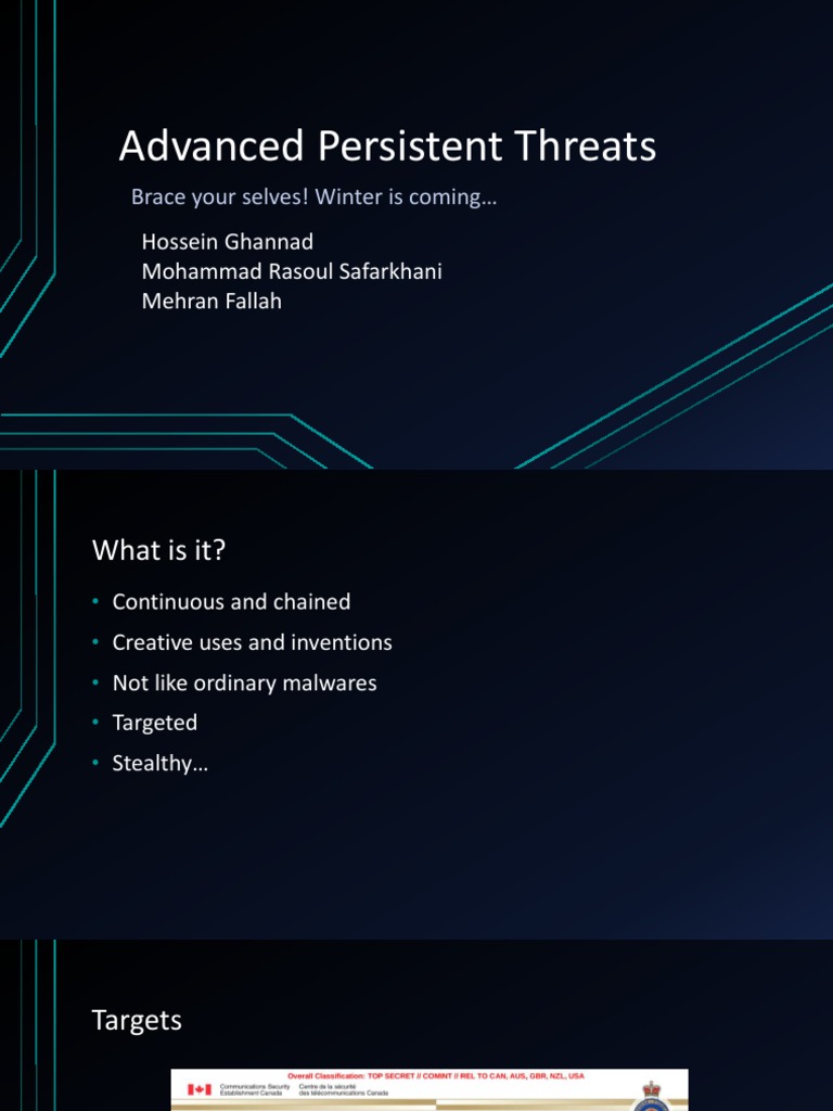 Understanding Advanced Persistent Threats | PDF | Cyberwarfare | Security