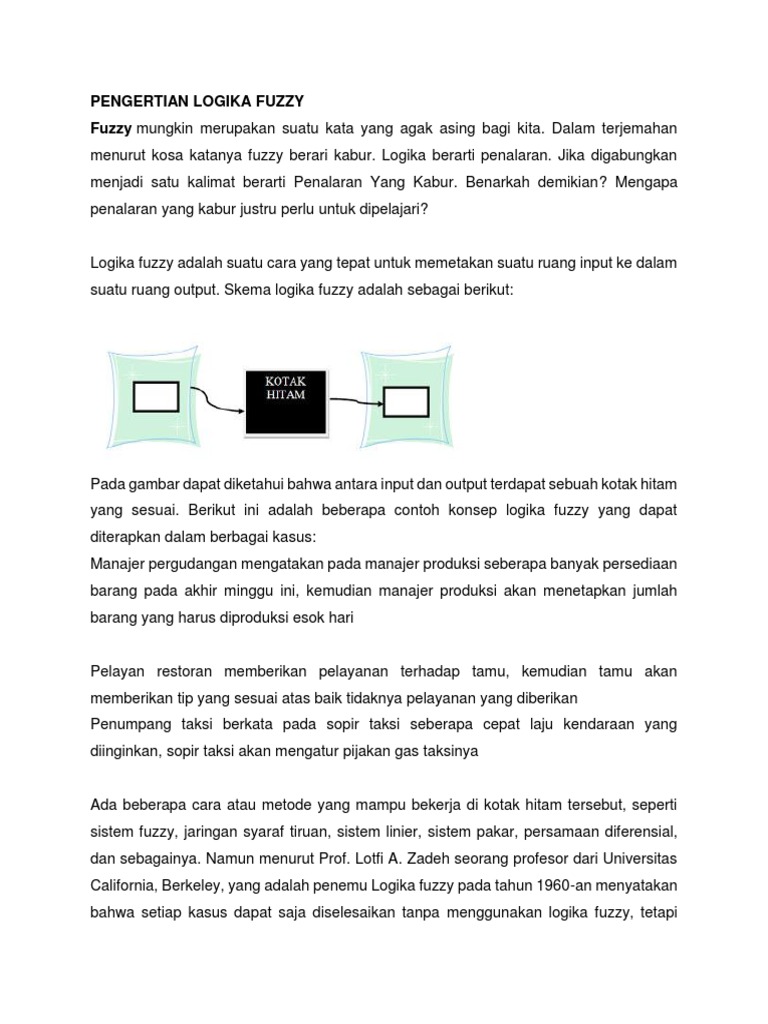 Definisi dan Karakteristik Logika Fuzzy | PDF | Komputer