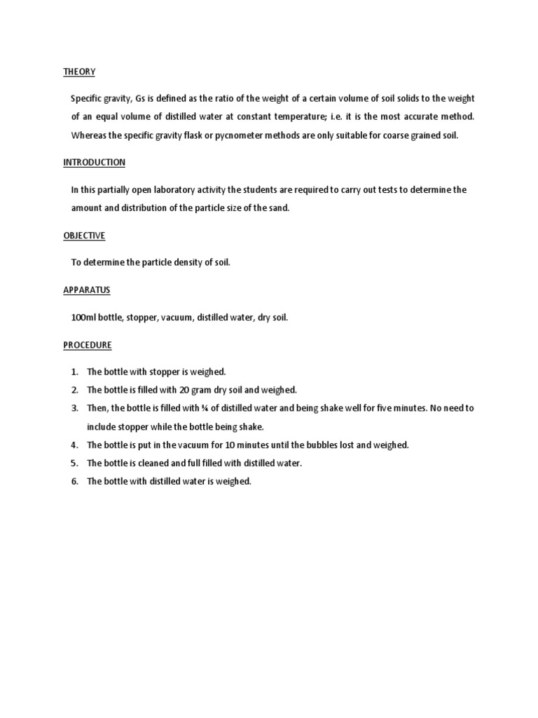 Particle Density Test | Download Free PDF | Density | Mass