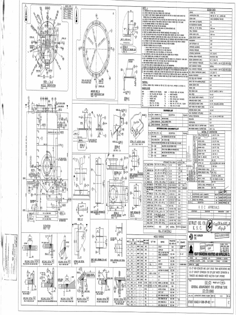 General Arrangement For Antifoam Tank (27-Tn-0949) | PDF