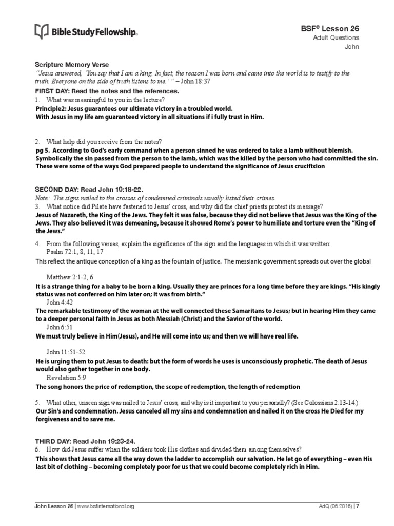 BSF Lesson 26 | John The Baptist | Jesus