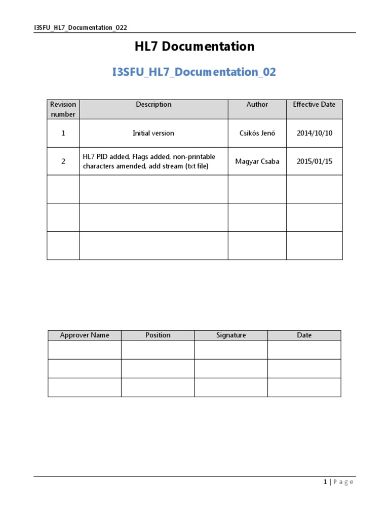 I3SFU HL7 Documentation 02 | PDF | Communications Protocols | String (Computer Science)
