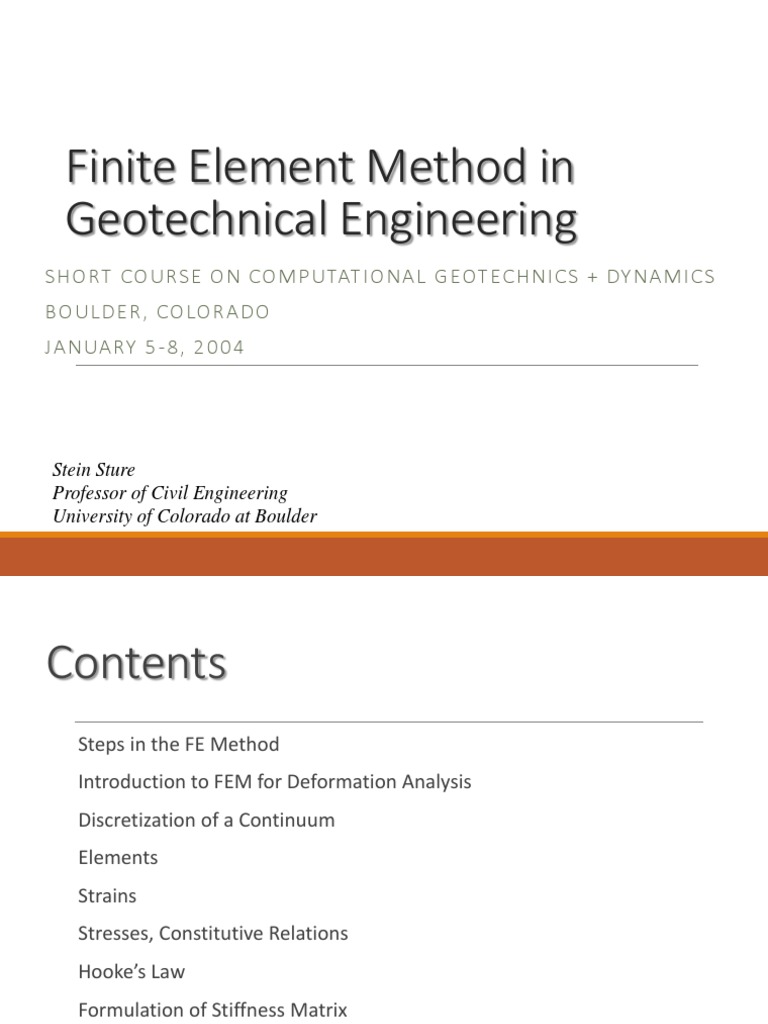 FEM in Geotech Engineering | PDF | Finite Element Method | Deformation ...