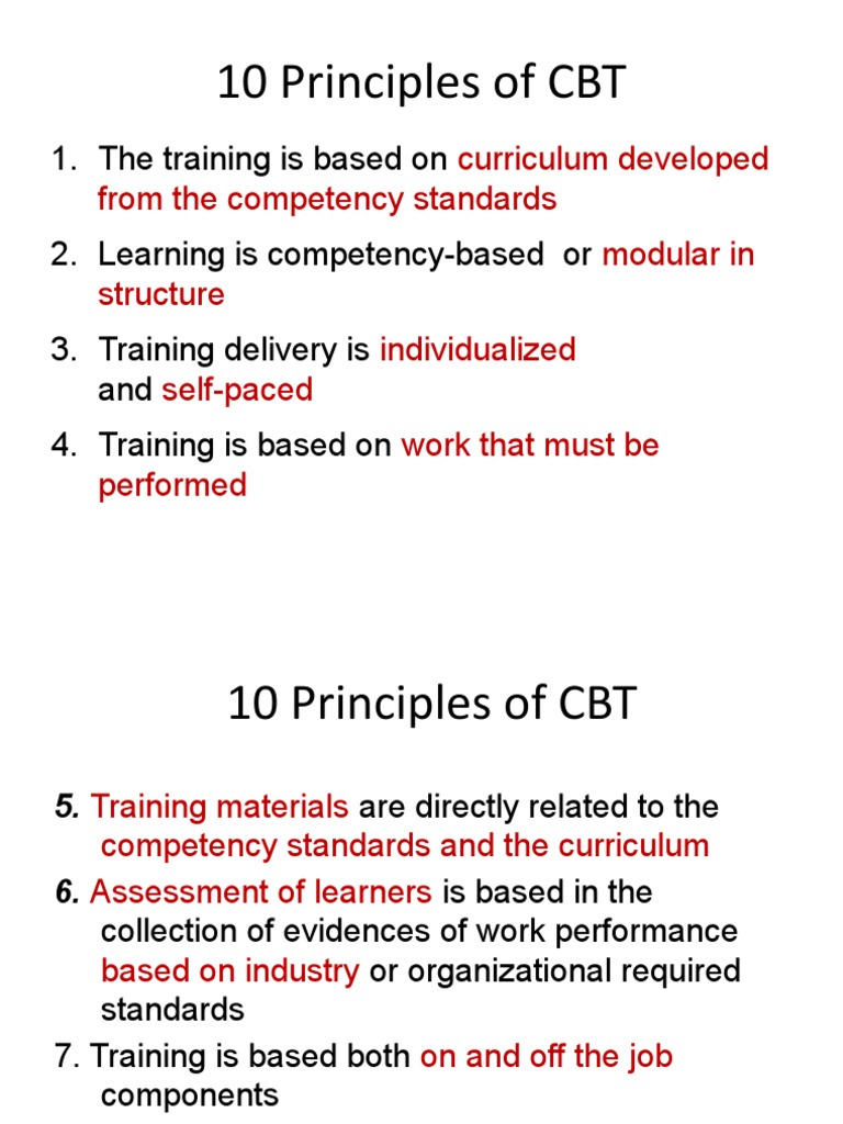 10 Principles of CBT