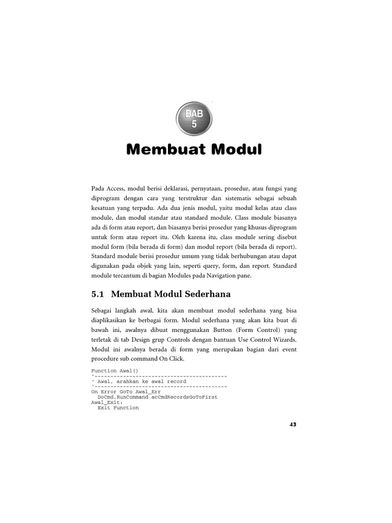 Membuat Program Akuntansi Dengan MS Access VBA PDF | PDF