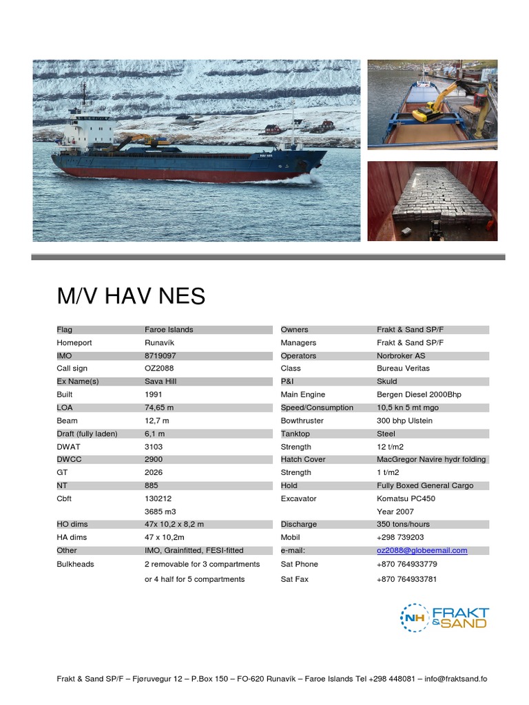 M/V HAV NES Specifications and Details | PDF