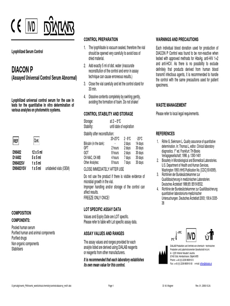 Diacon-P en DT Rev01 0821501 Rev01 | PDF | Thyroid Stimulating Hormone ...