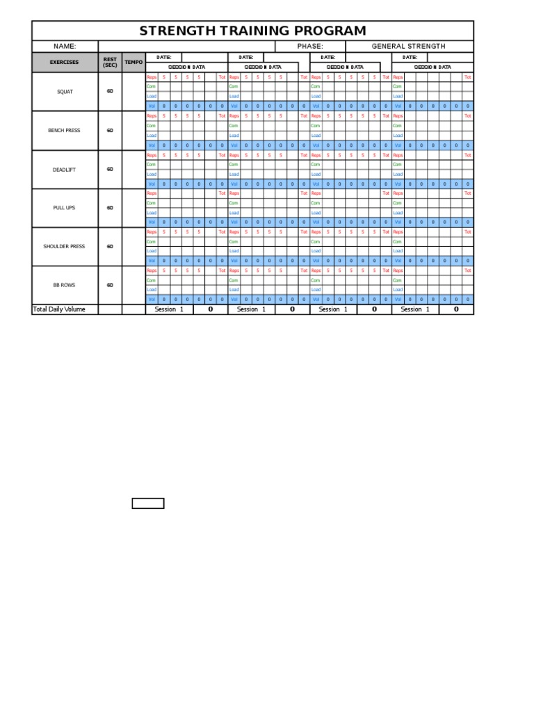 General strength training program | PDF | Strength Training | Self Care