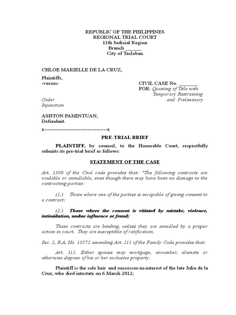 Pre-trial Quieting of Title | Mortgage Law | Deed | Free 30-day Trial ...