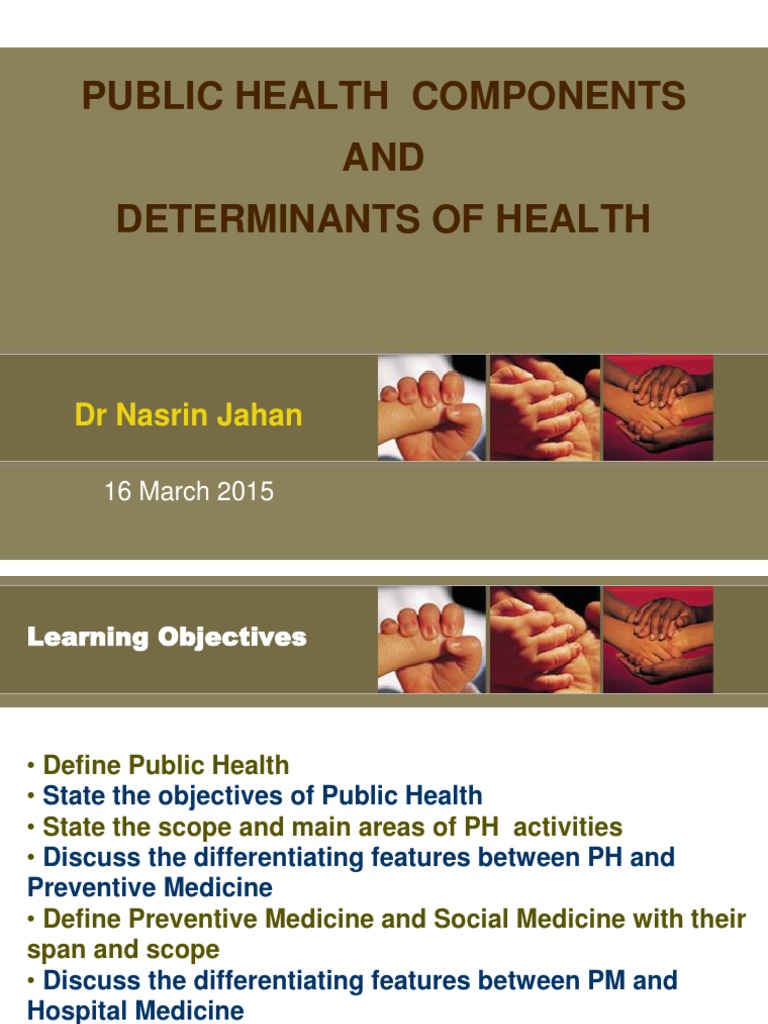 Public Health Components and Determinants of Health | PDF | Preventive ...