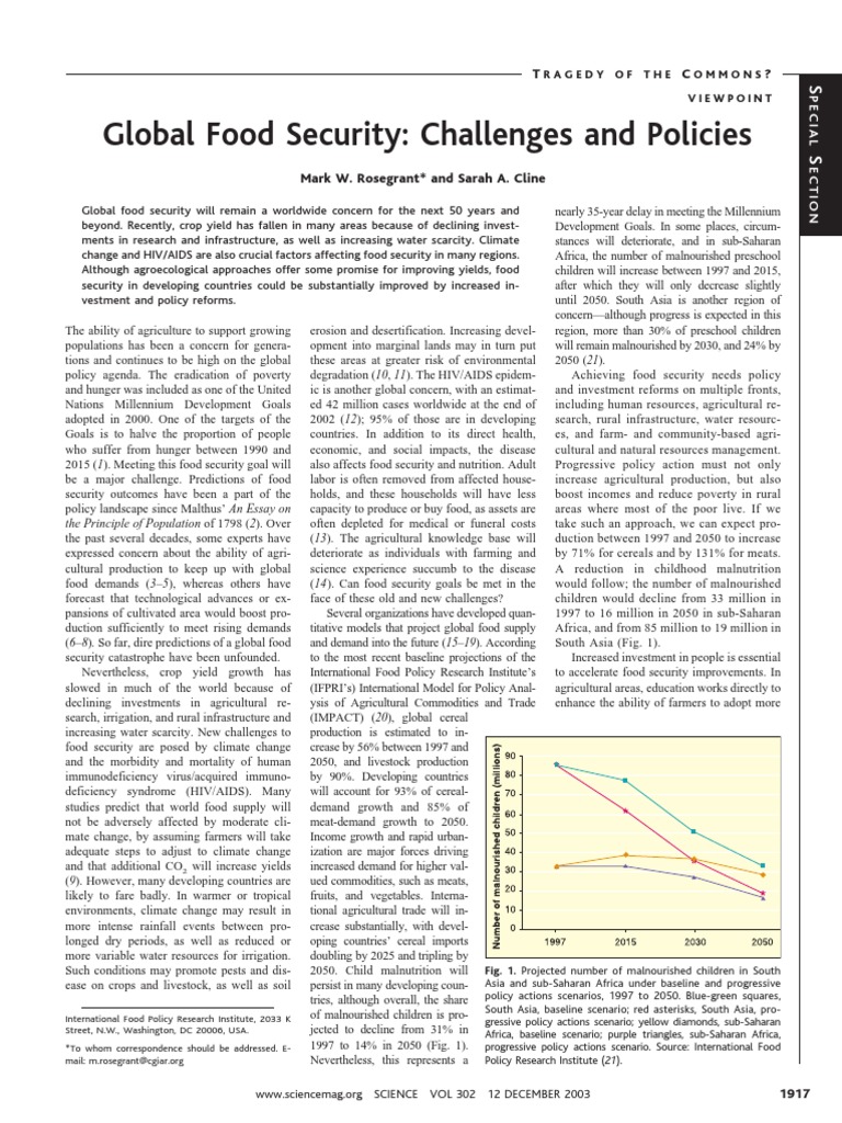 Global Food Security Challenges Ahead | PDF | Food Security | Agriculture